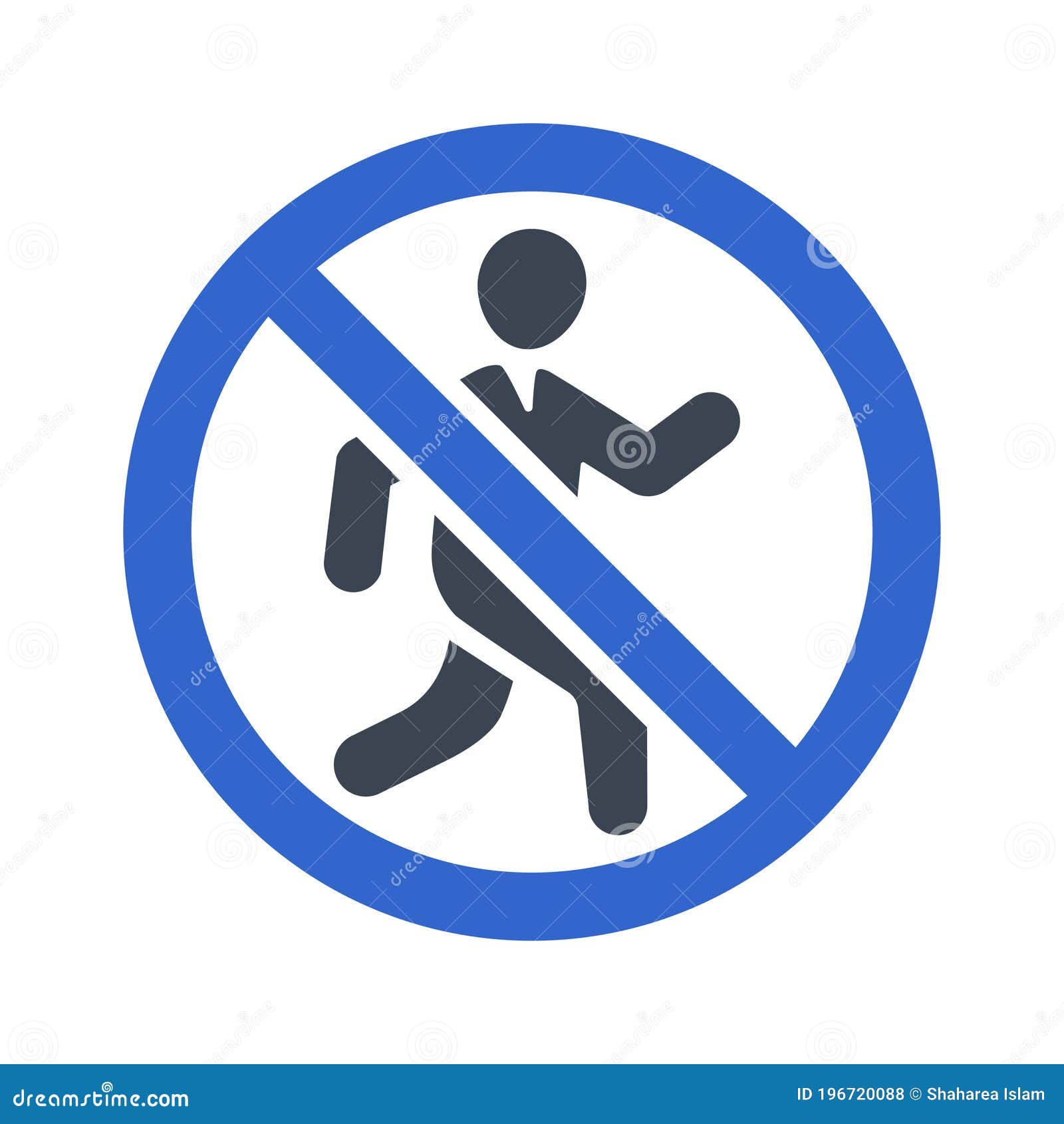 No Entry Restriction Sign Forbiding Parking Etc Cartoon Vector ...