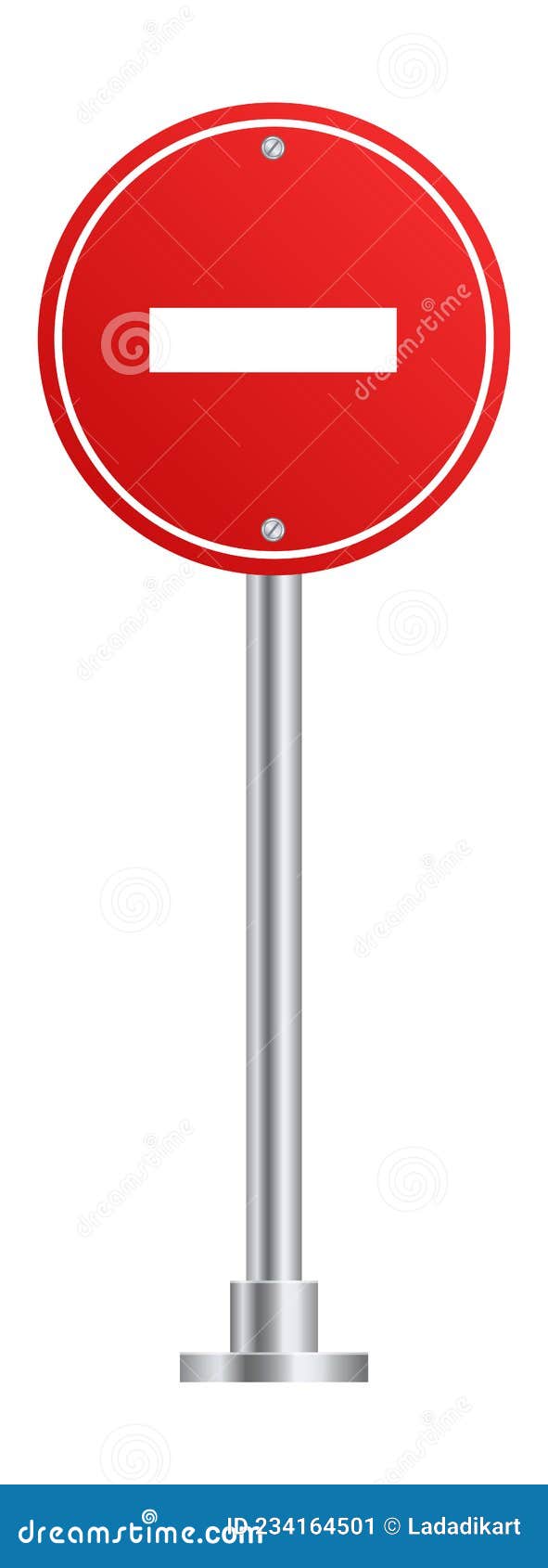 No Entry Road Sign Vector Illustration. Not Allowed Sign Isolated On ...