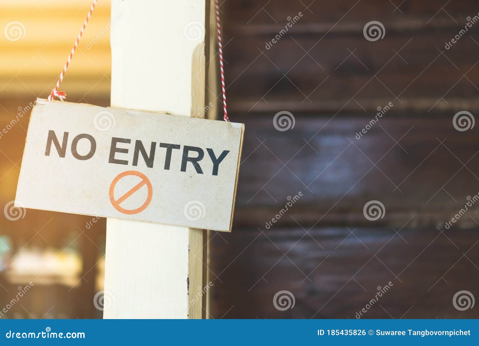 No Entry Sigh Hanging on Stair Stock Photo - Image of business ...