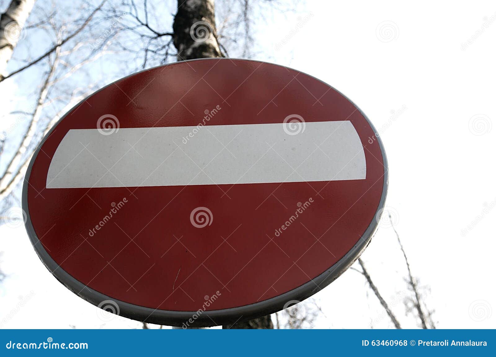 No Entry Sign Against The Sky Stock Photo - Image of prevent, metal ...