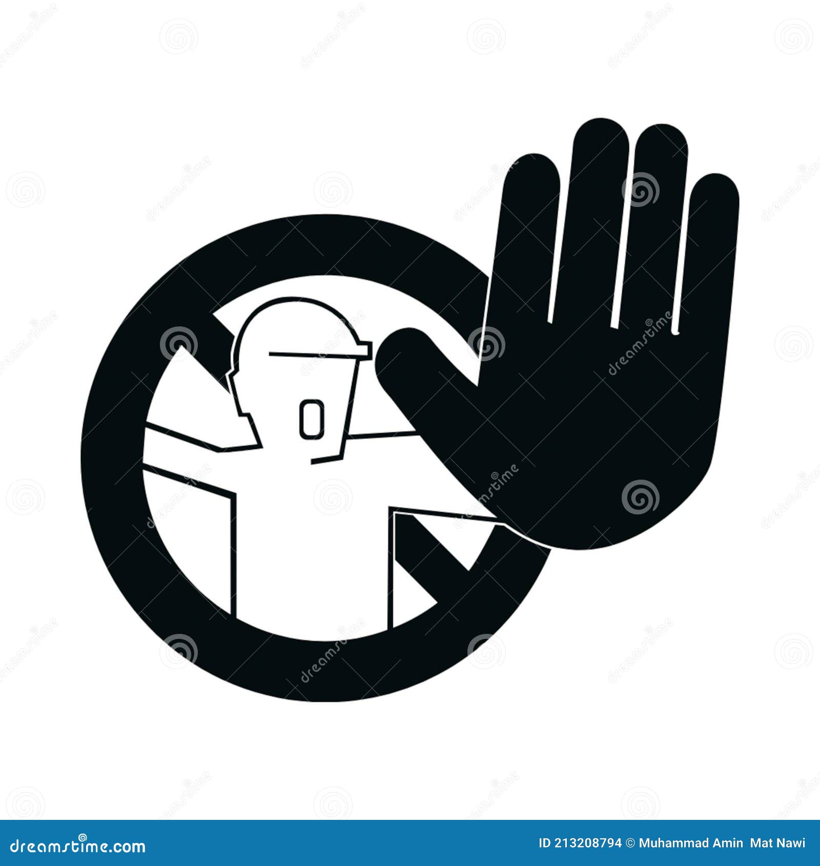 No Entry Sign with Black and White Colour Stock Illustration ...