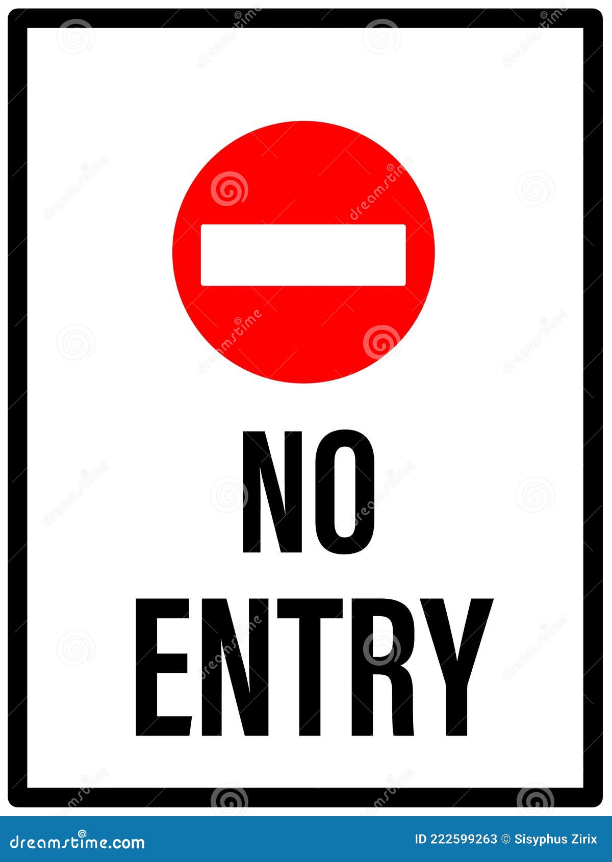 No Entry Sign Board, Illustration Image Stock Illustration ...