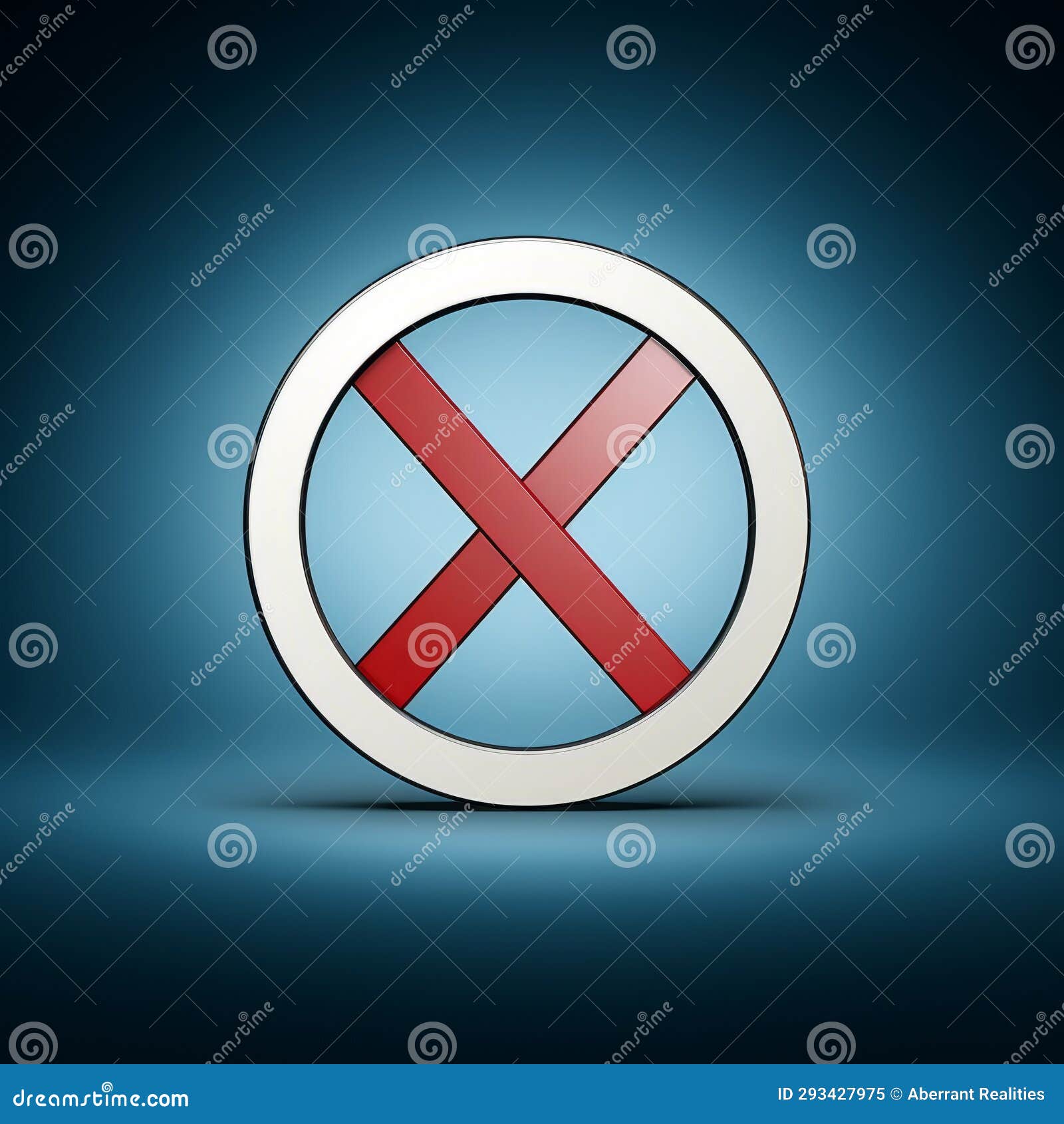 A No Entry Sign on a Dark Blue Background Stock Illustration ...