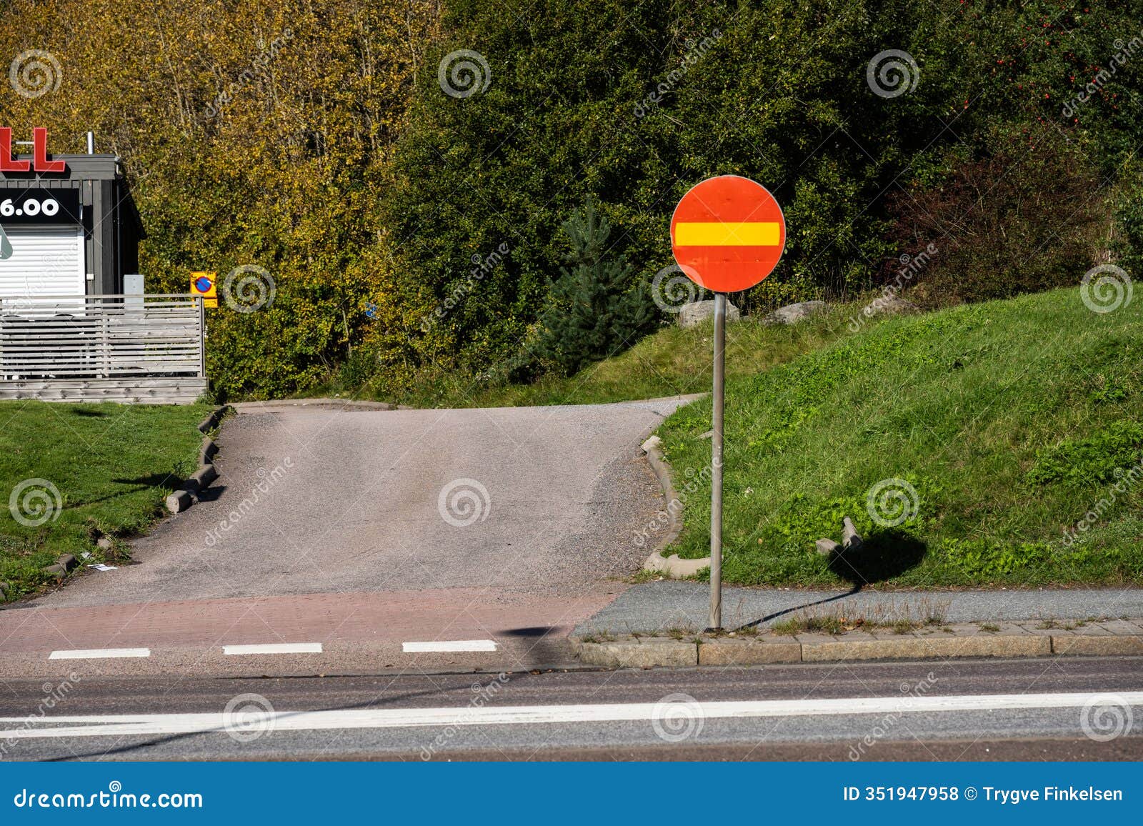 No Entry Sign by a Driveway.. Stock Photo - Image of highway ...