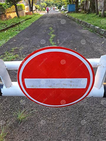 No Entry Sign in a Housing Complex Stock Image - Image of housing, sign ...