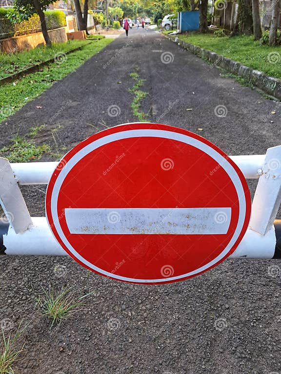 No Entry Sign in a Housing Complex Stock Image - Image of housing, sign ...