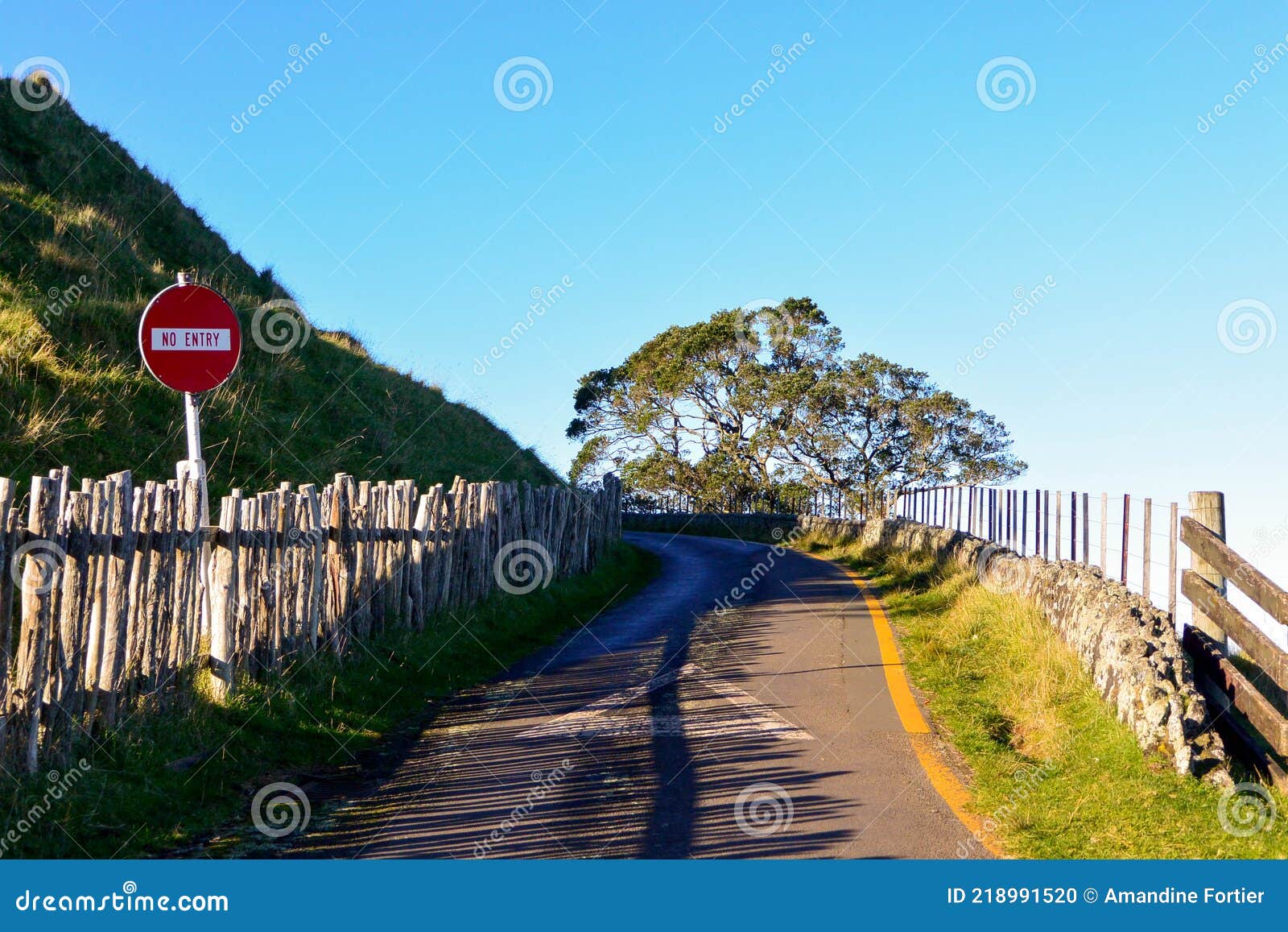 No Entry Sign on the One Tree Hill Volcano Cave Stock Photo - Image of ...