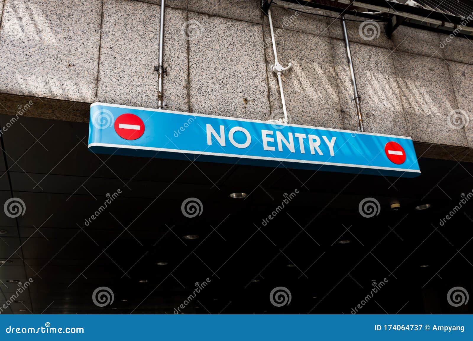No Entry Sign Placed on Top of Corridor Office Building Stock Image ...