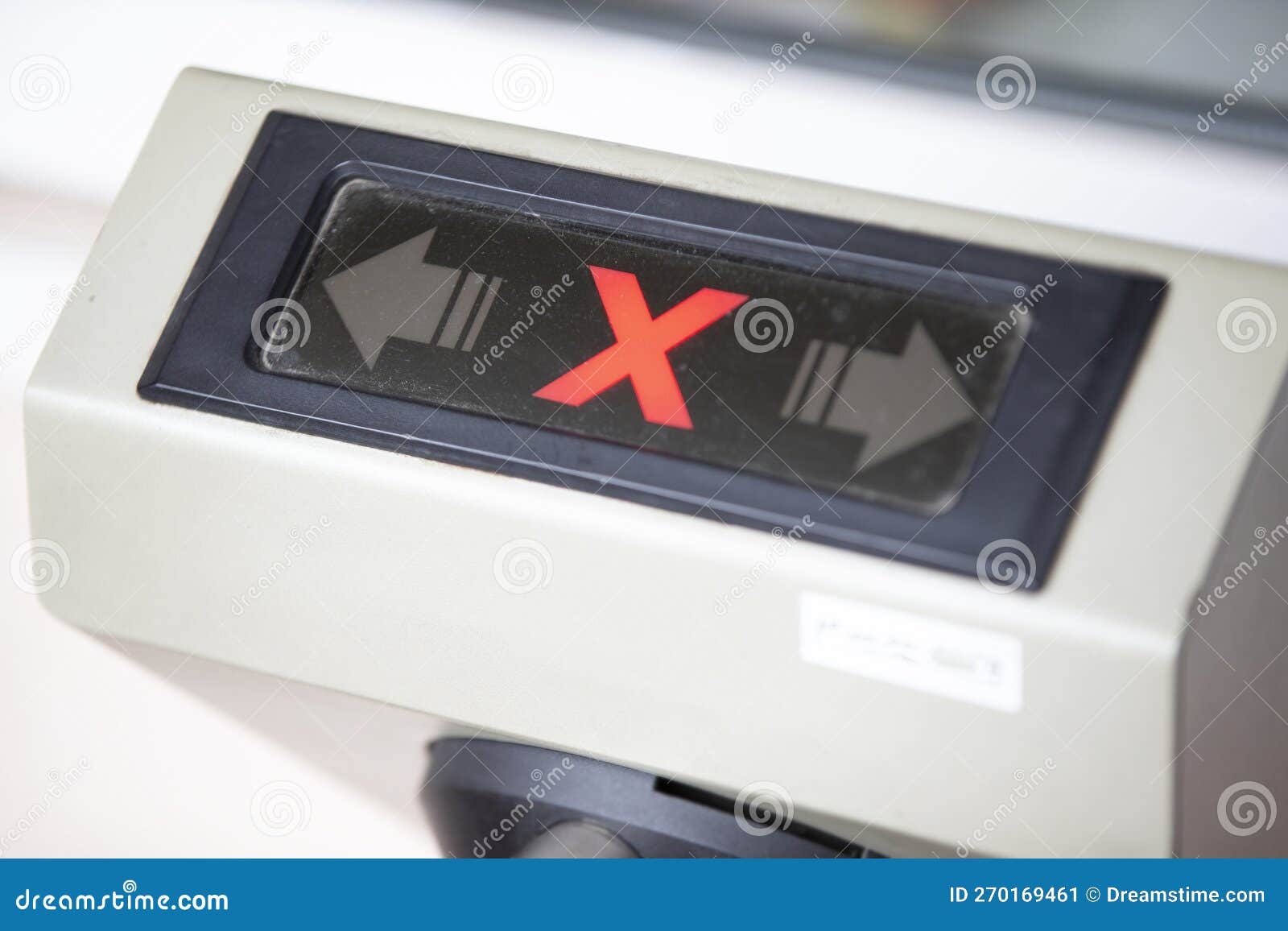 No Entry Sign at the Production Stock Image - Image of foreground, blue ...