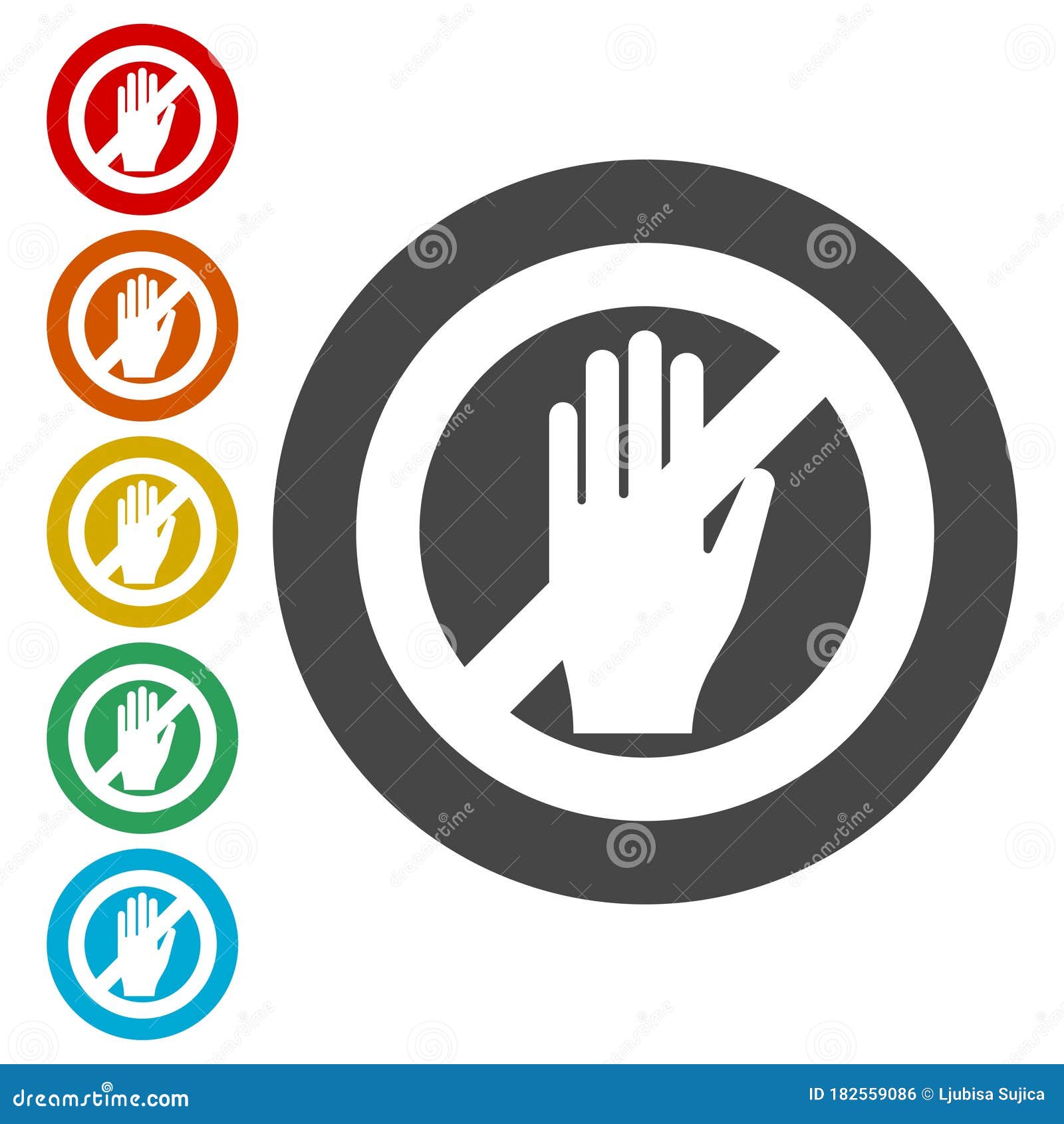 No entry sign, Stop icon stock vector. Illustration of prevent - 182559086