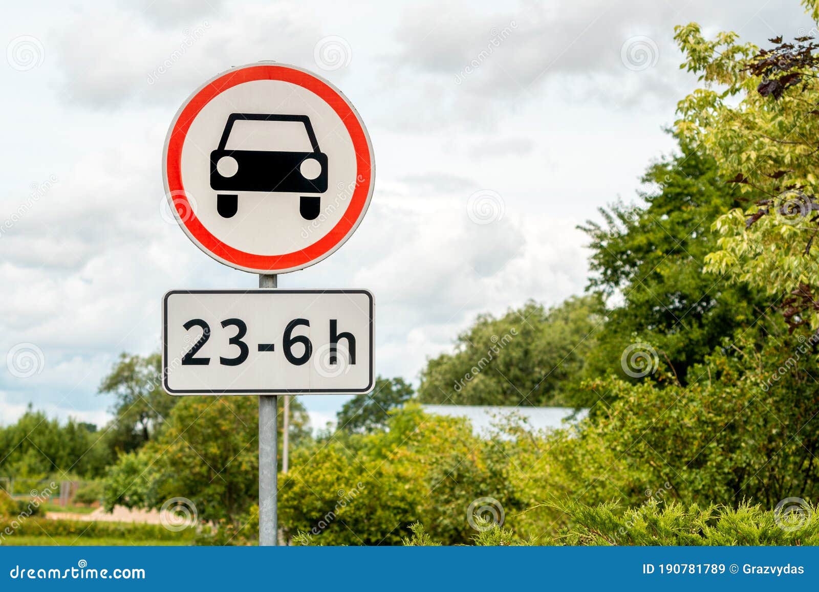 No-entry Sign with Time Limit Stock Image - Image of signpost, hours ...