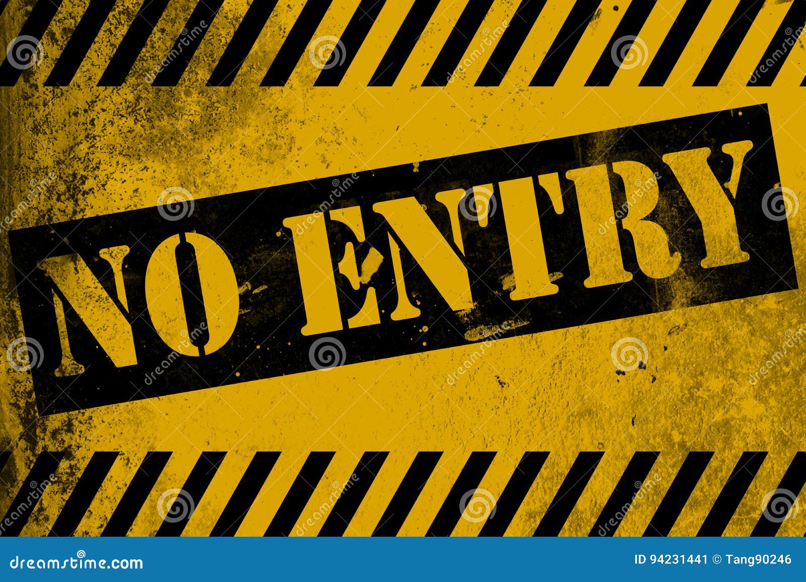 No Entry Sign Yellow with Stripes Stock Illustration - Illustration of ...
