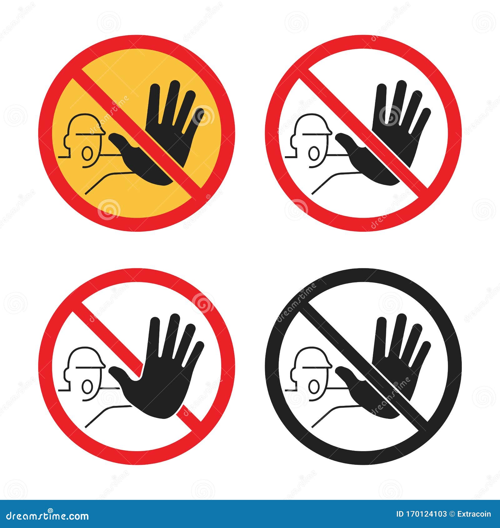No Entry Signs, No Access Icon Set Stock Vector - Illustration of label ...