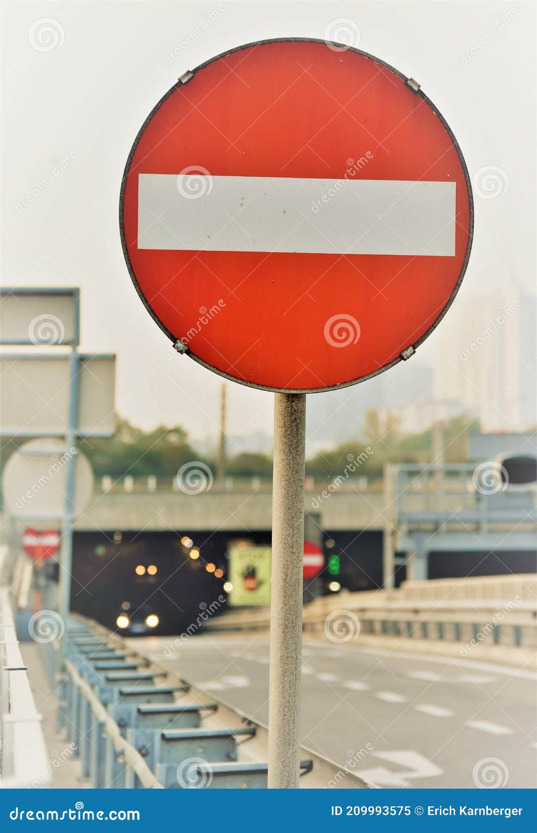 No Entry Signs on a Highway Exit Stock Image - Image of signage, icon ...