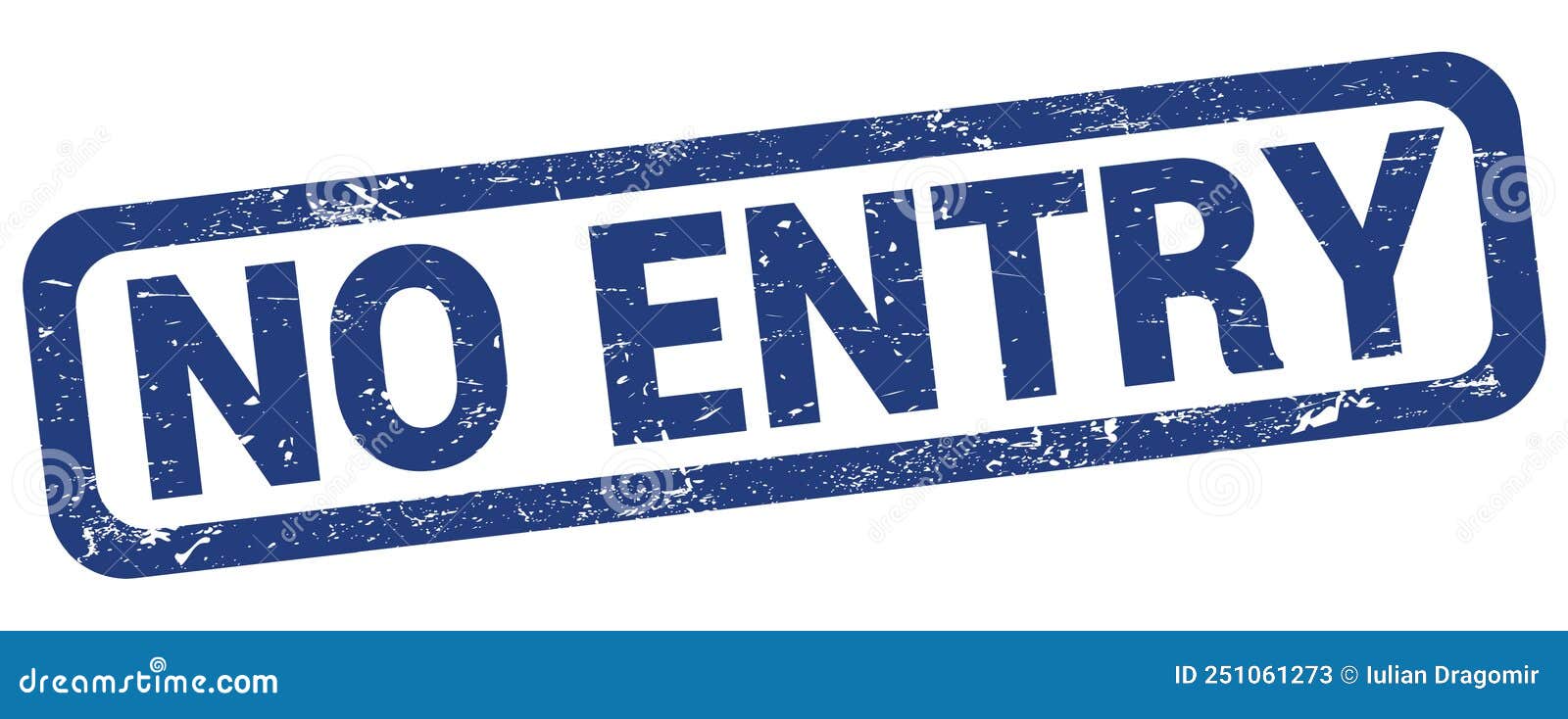 NO ENTRY Text Written on Blue Rectangle Stamp Stock Illustration ...