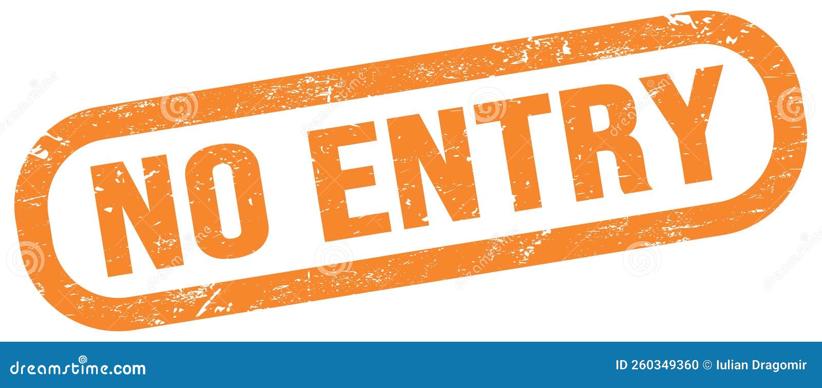 NO ENTRY, Text Written on Orange Stamp Sign Stock Illustration ...