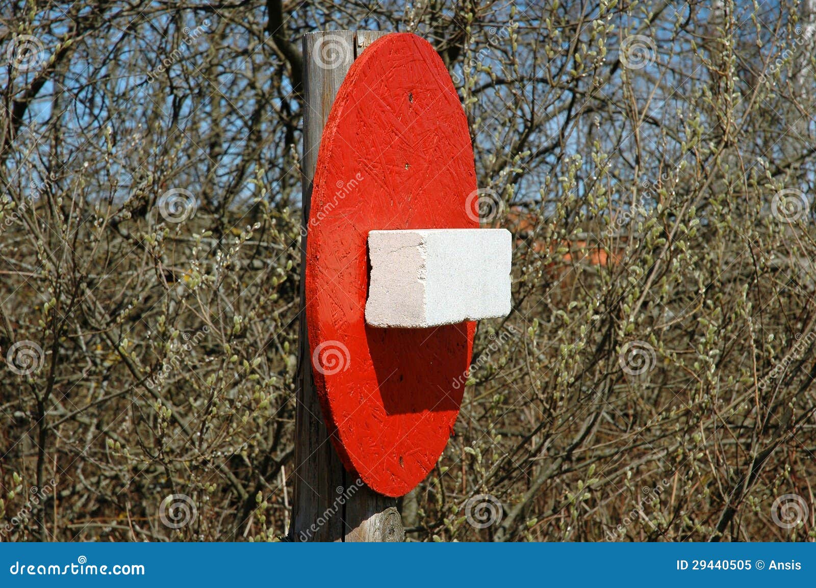 Red No Entry Traffic Sign On Metal Pole. Road Sign Royalty-Free Stock ...