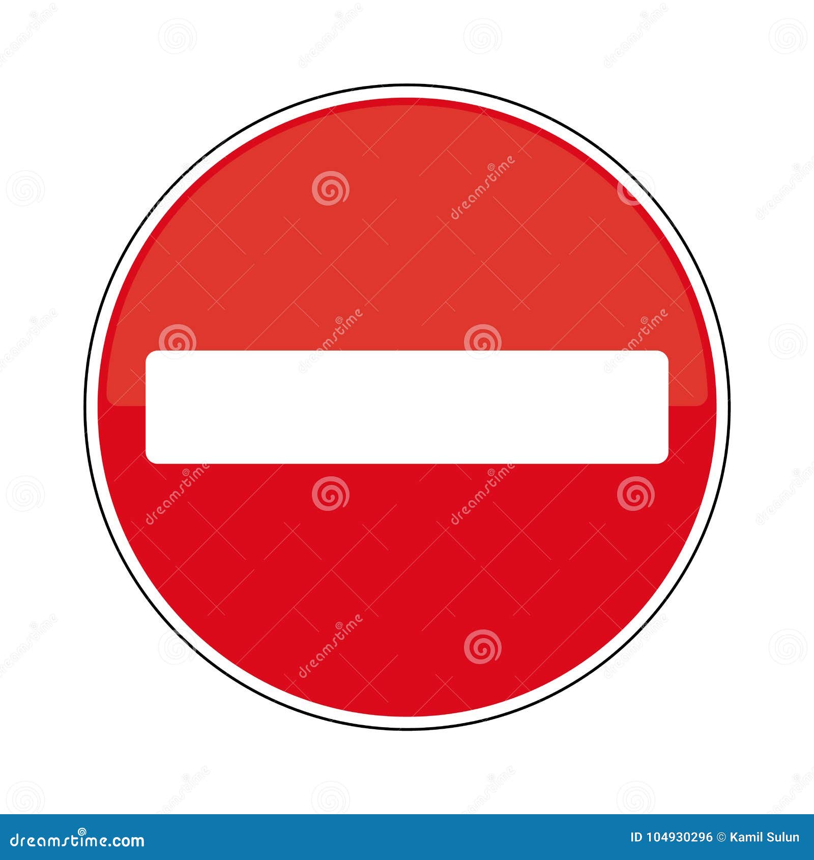 No Entry Traffic Sign Symbol Red Circle Vector Illustration ...