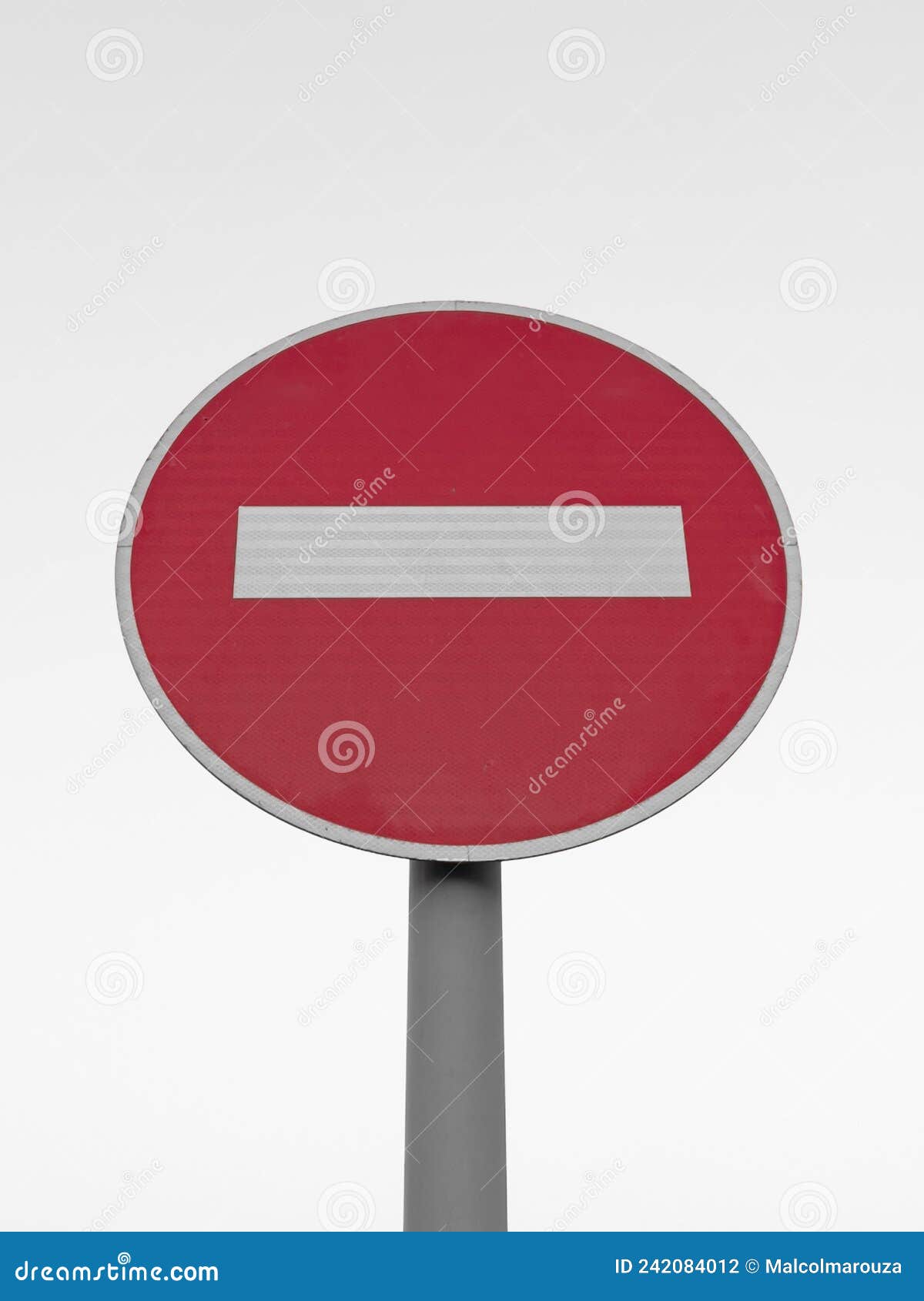 No entry traffic sign post stock illustration. Illustration of rule ...