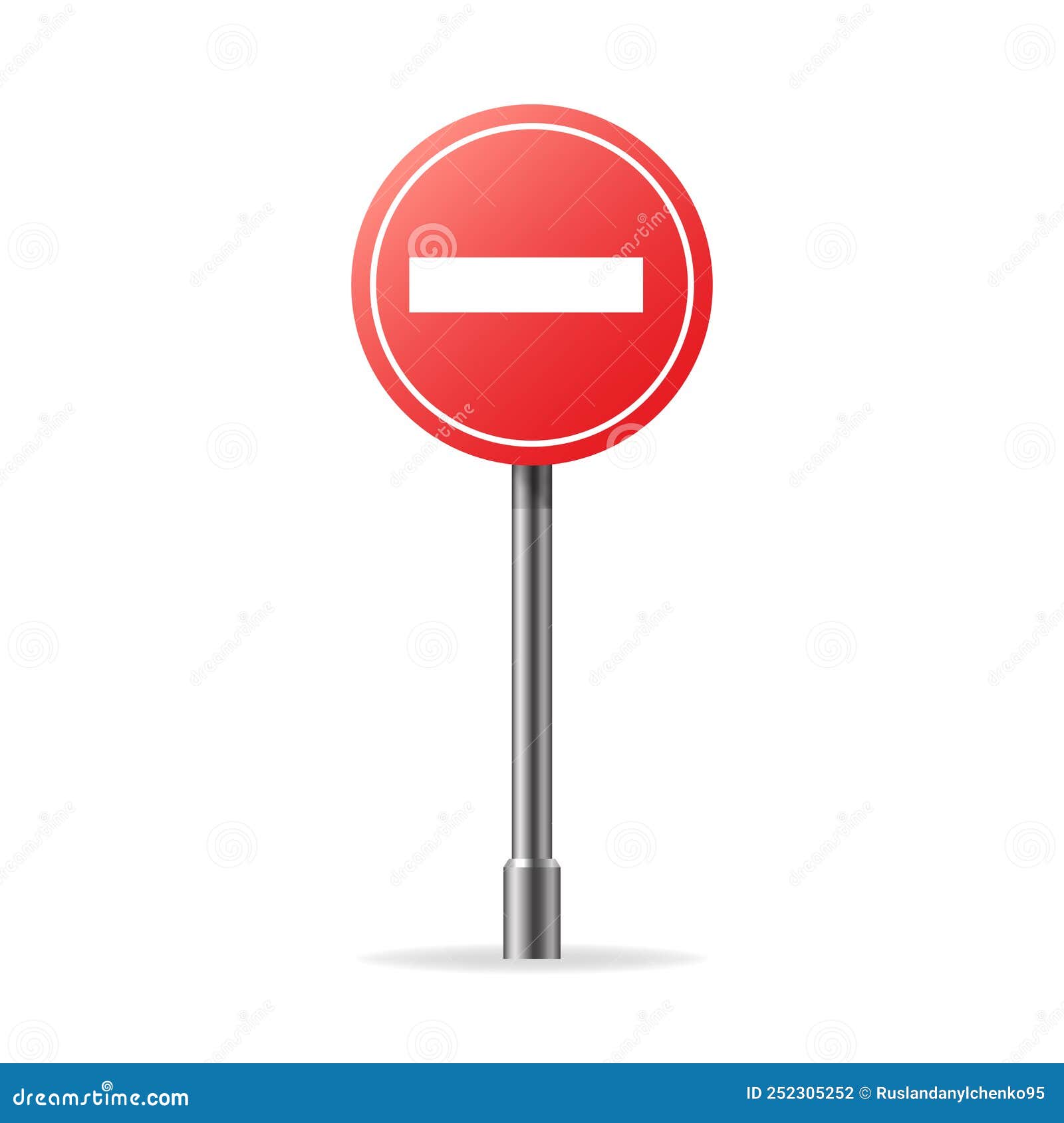 No Entry Traffic Sign Vector. Stock Vector - Illustration of highway ...