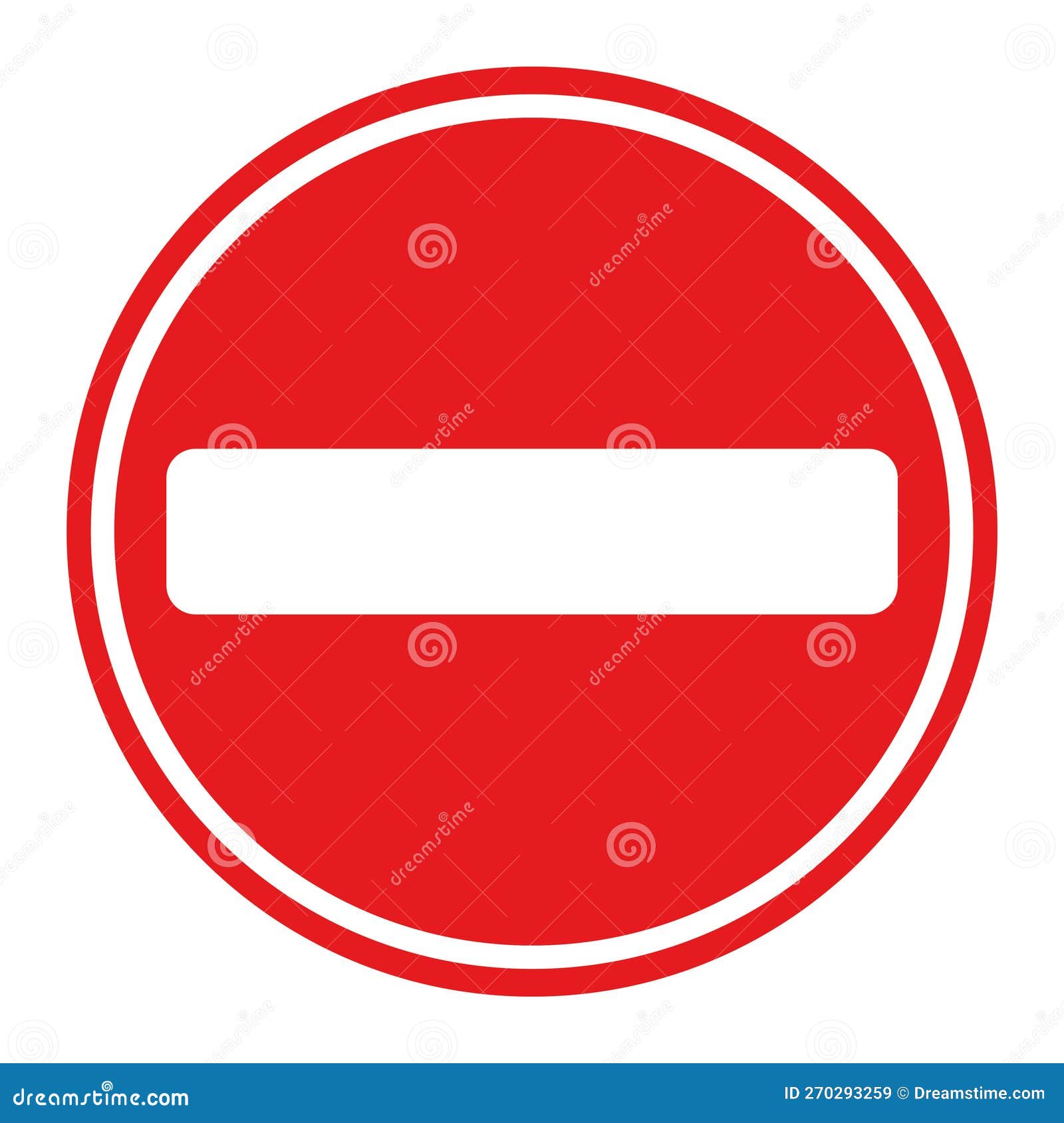 No Entry Traffic Sign With White Background. Royalty-Free Stock ...