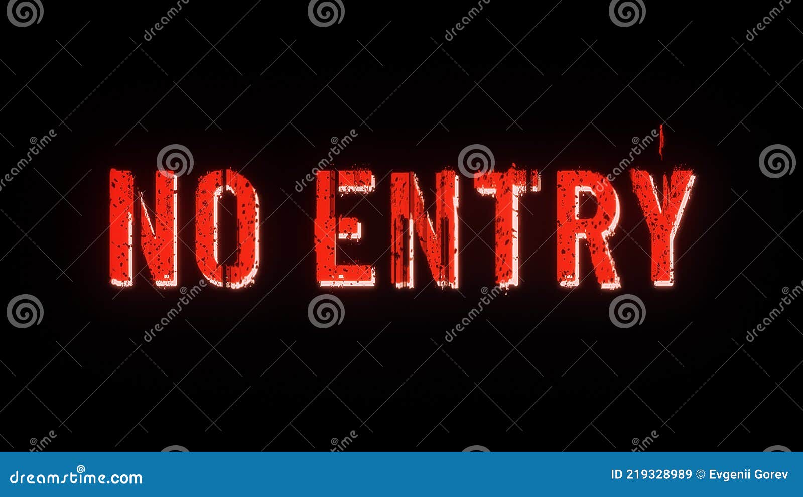 No Entry Warning Text. Distorted Glitch Effect Stock Image - Image of ...