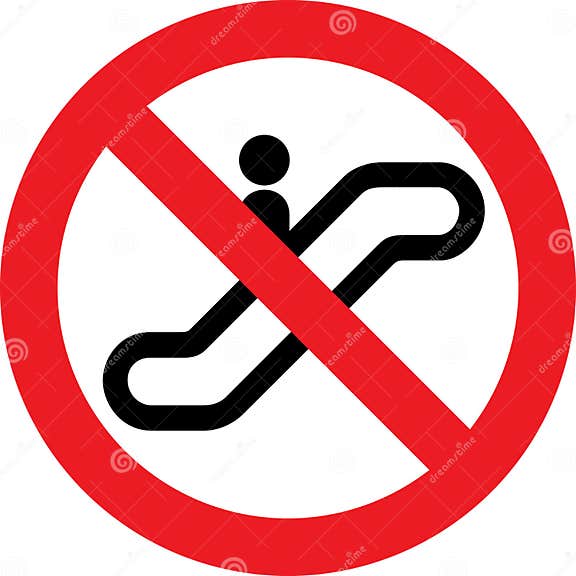 No escalator sign stock illustration. Illustration of alert - 86516998