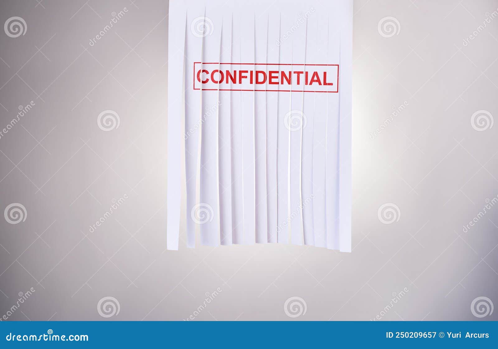 No Evidence, No Problem. Studio Shot of a Sheet of Shredded Paper ...