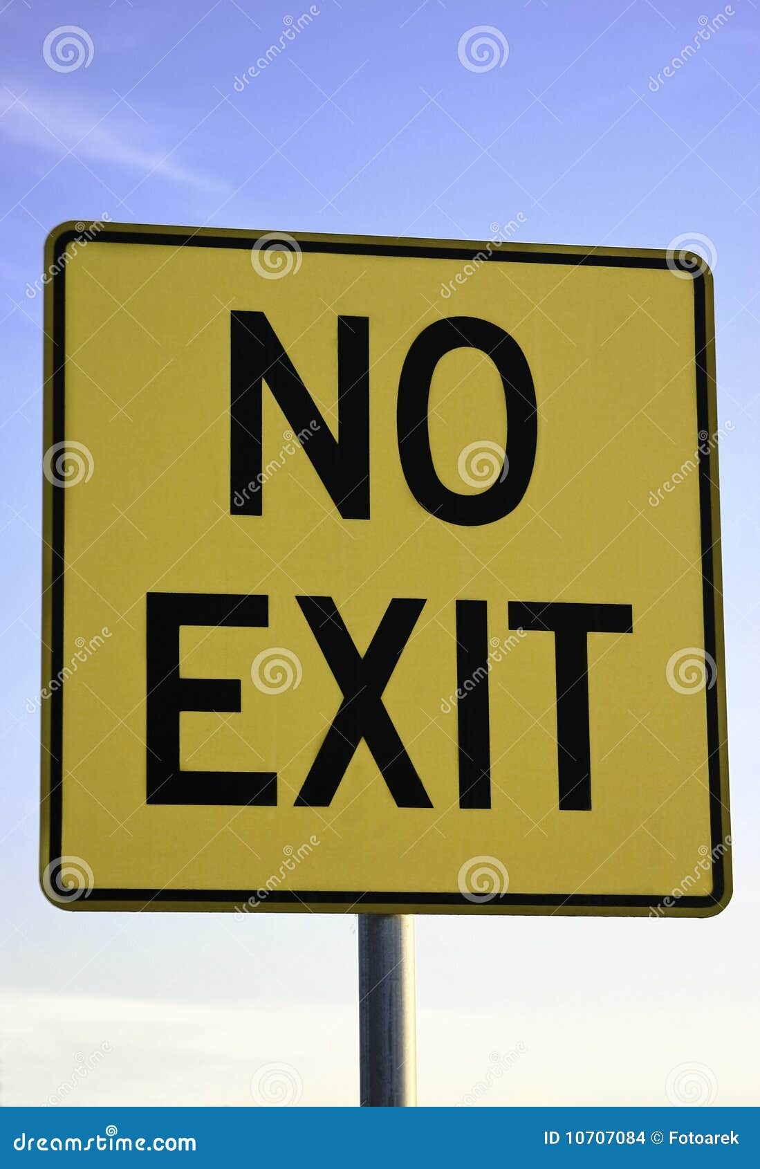 No Exit stock photo. Image of danger, blue, pole, sign - 10707084
