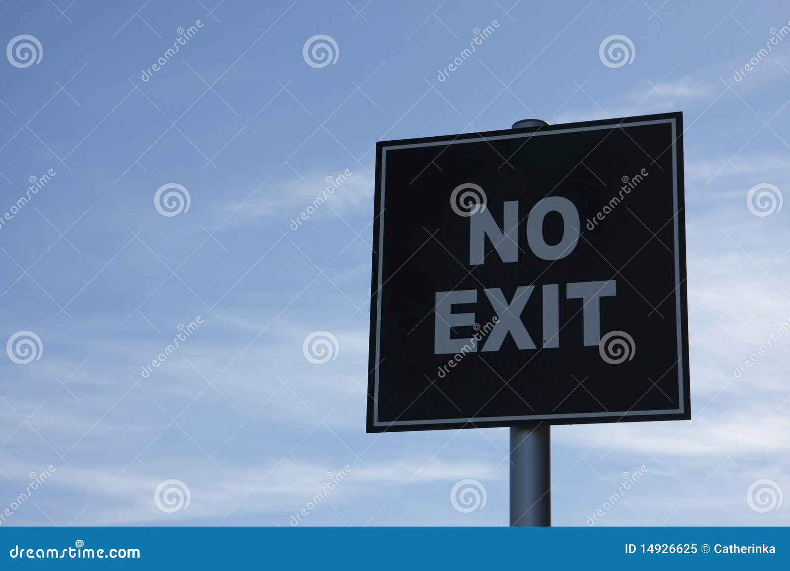 No exit stock image. Image of forbidden, blue, signpost - 14926625