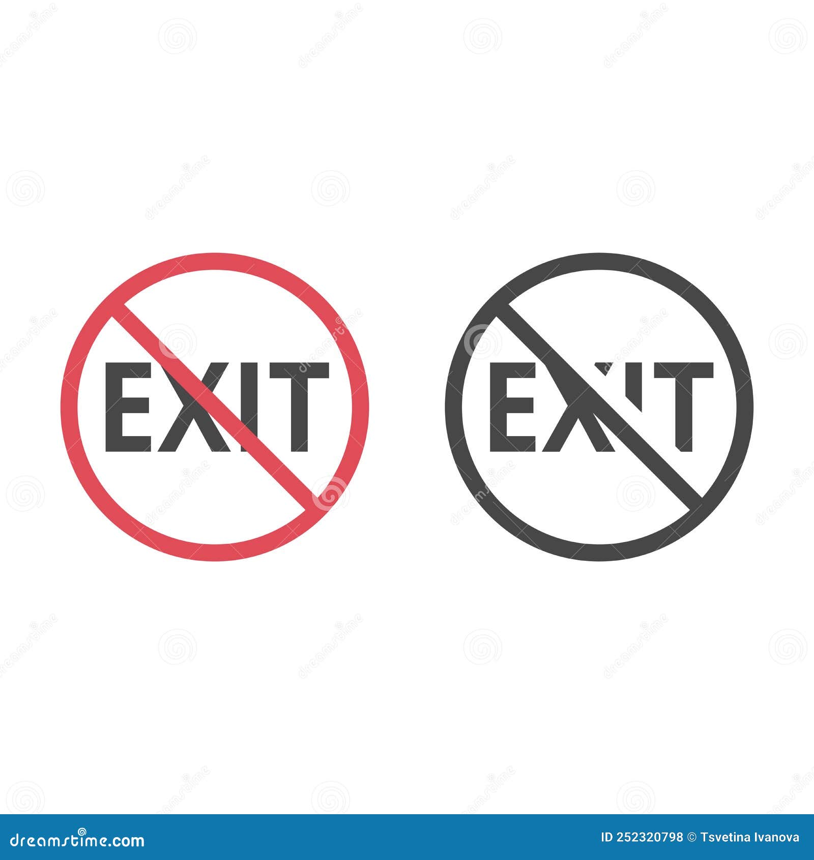 No Exit Black and Red Vector Sign Stock Vector - Illustration of mark ...