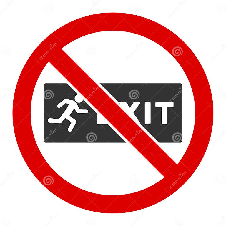 Flat Raster No Exit Icon stock illustration. Illustration of icon ...