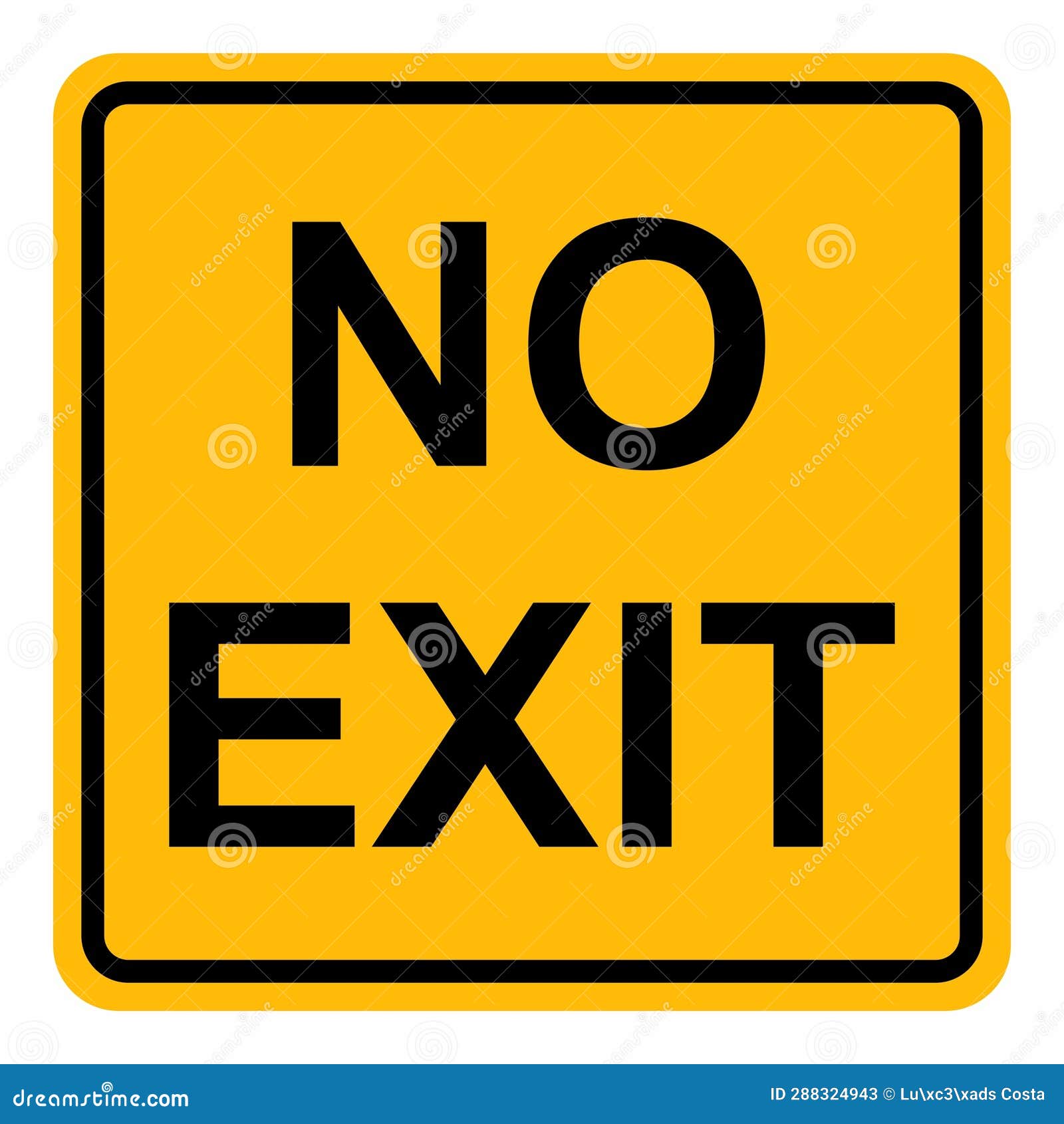 No exit road sign stock illustration. Illustration of badge - 288324943