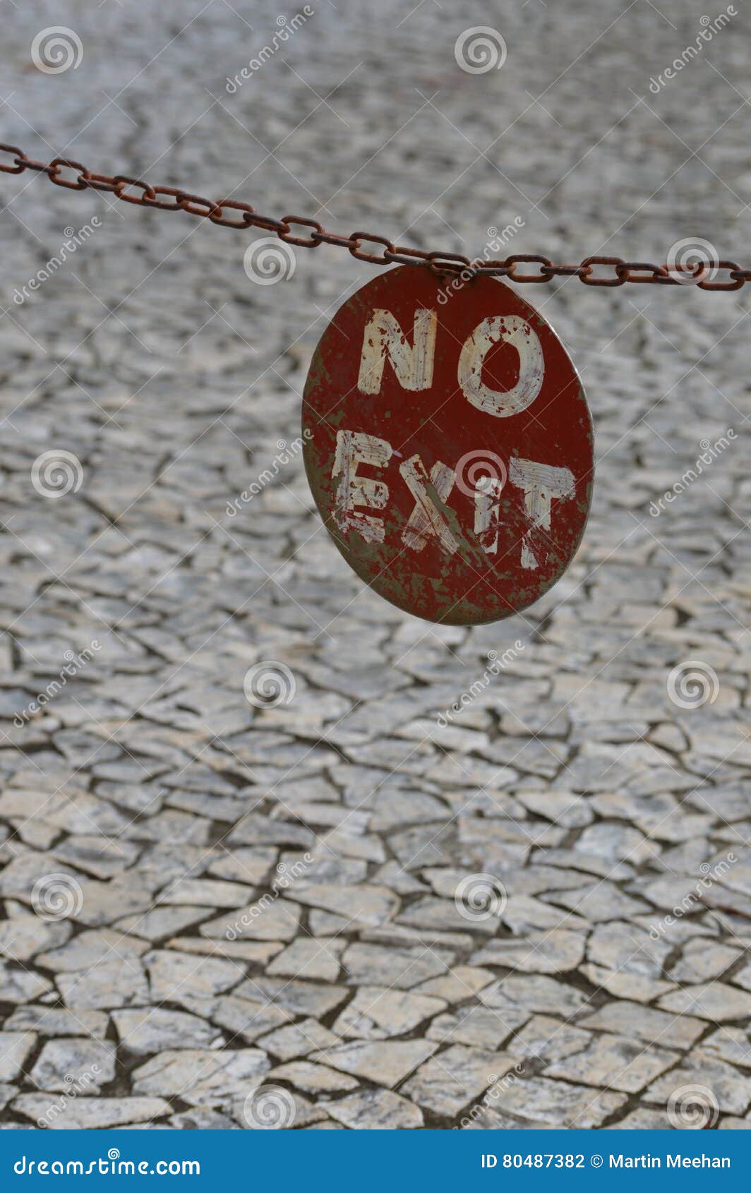 No exit round metal sign. stock photo. Image of notice - 80487382
