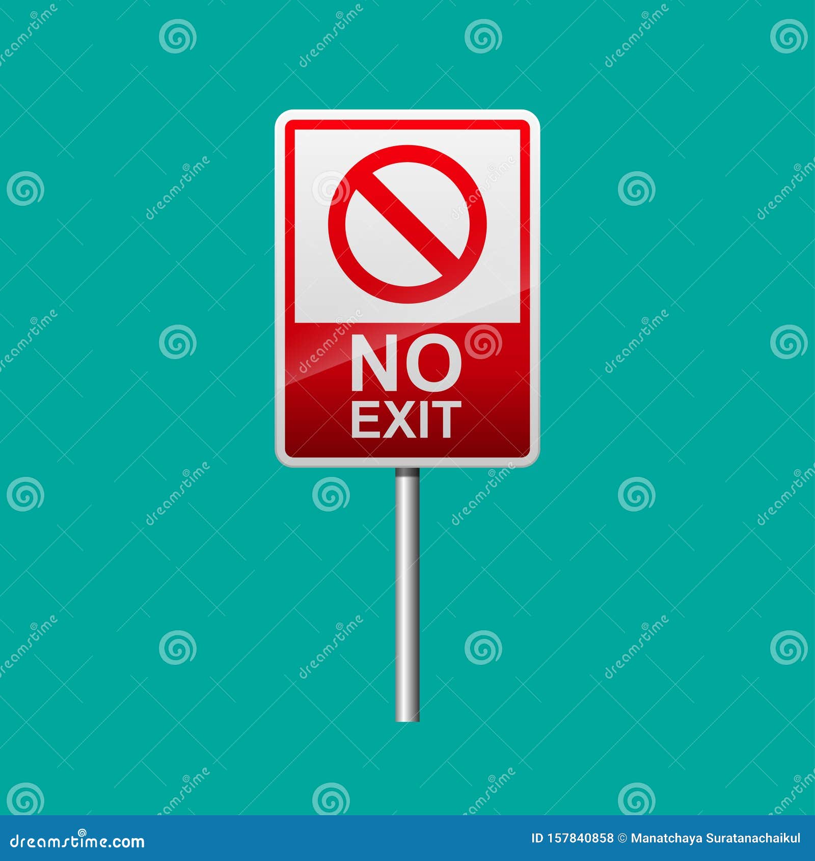 No exit sign stock illustration. Illustration of vector - 157840858