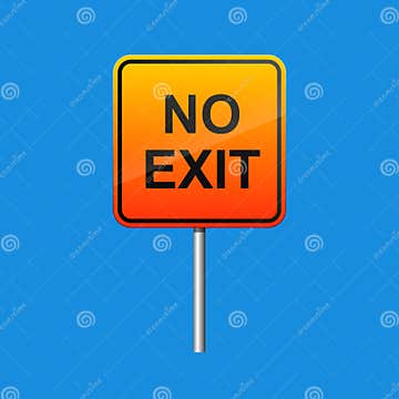 No exit sign stock illustration. Illustration of yellow - 157840873