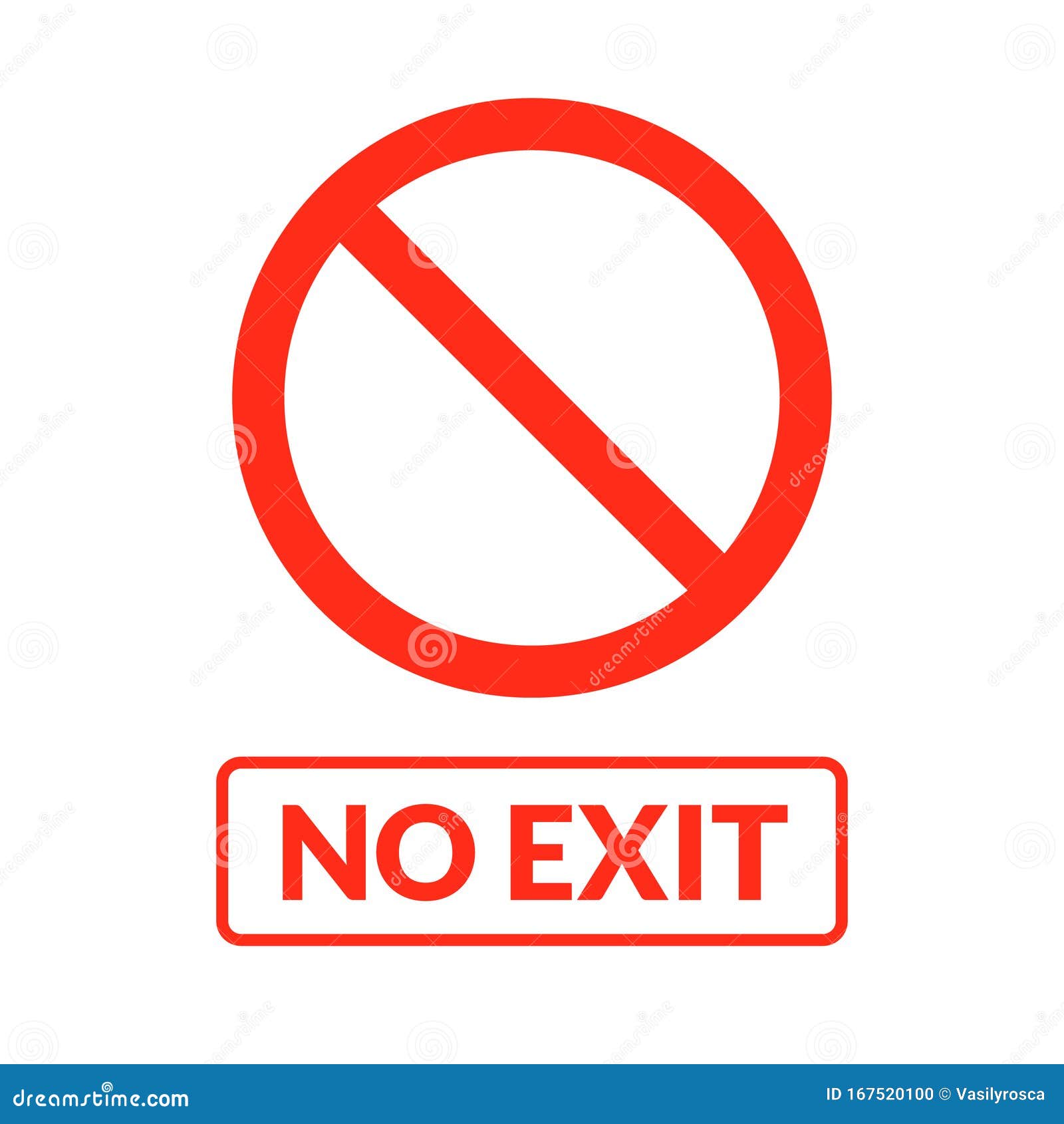 No Exit Vector Sign. Emergency Safety No Exit Route Stock Vector ...