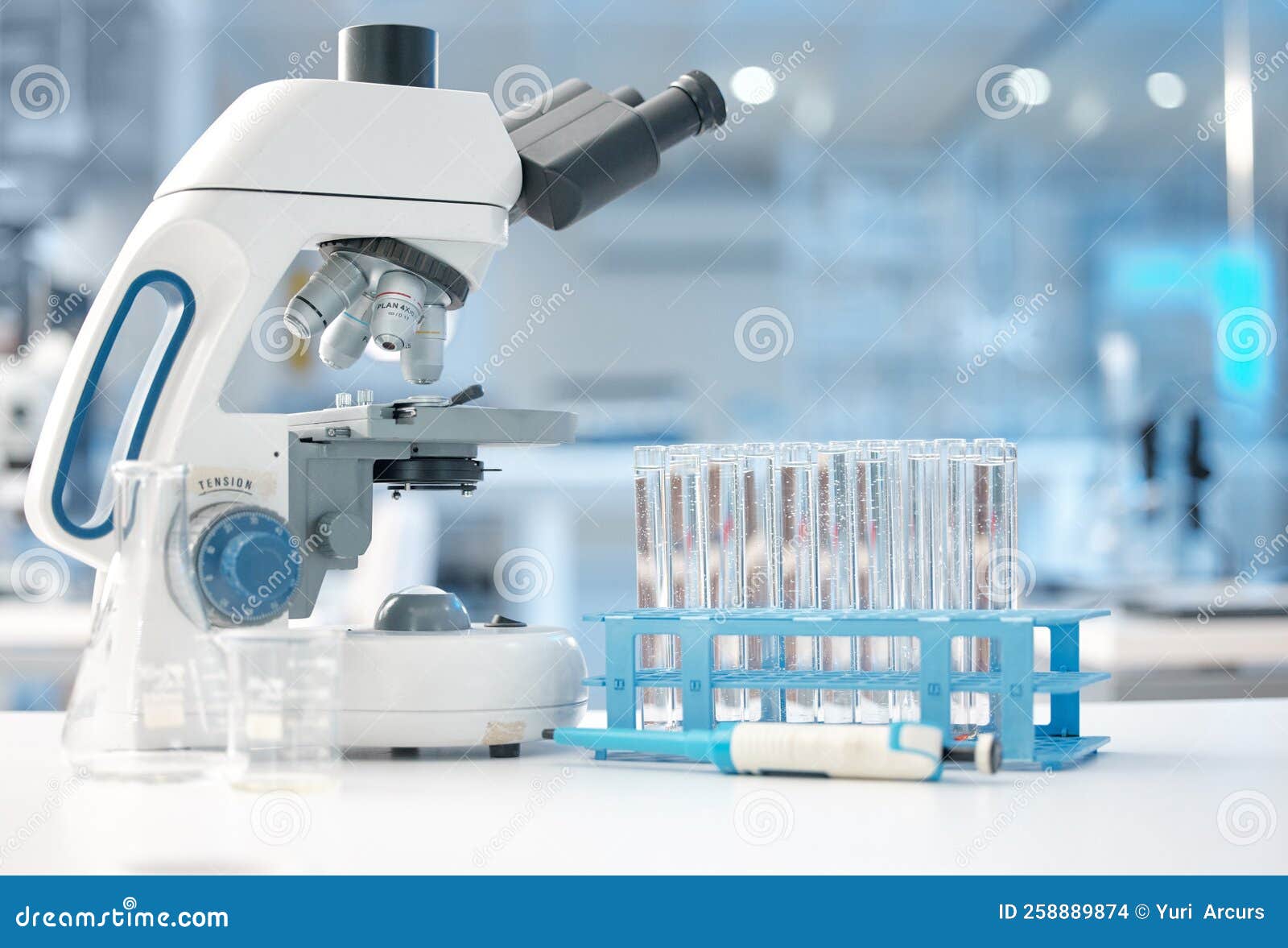 No Expense Was Spared. an Empty Lab with a Tray of Test Tubes and ...