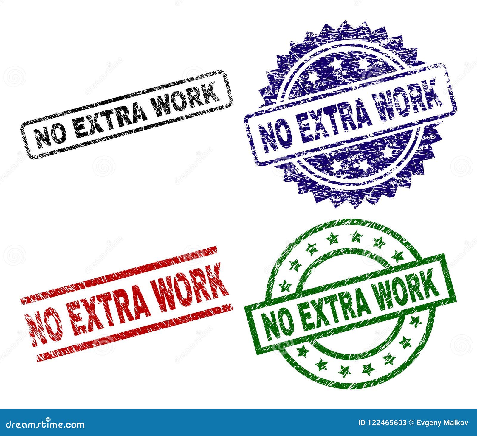 Damaged Textured NO EXTRA WORK Stamp Seals Stock Vector - Illustration ...