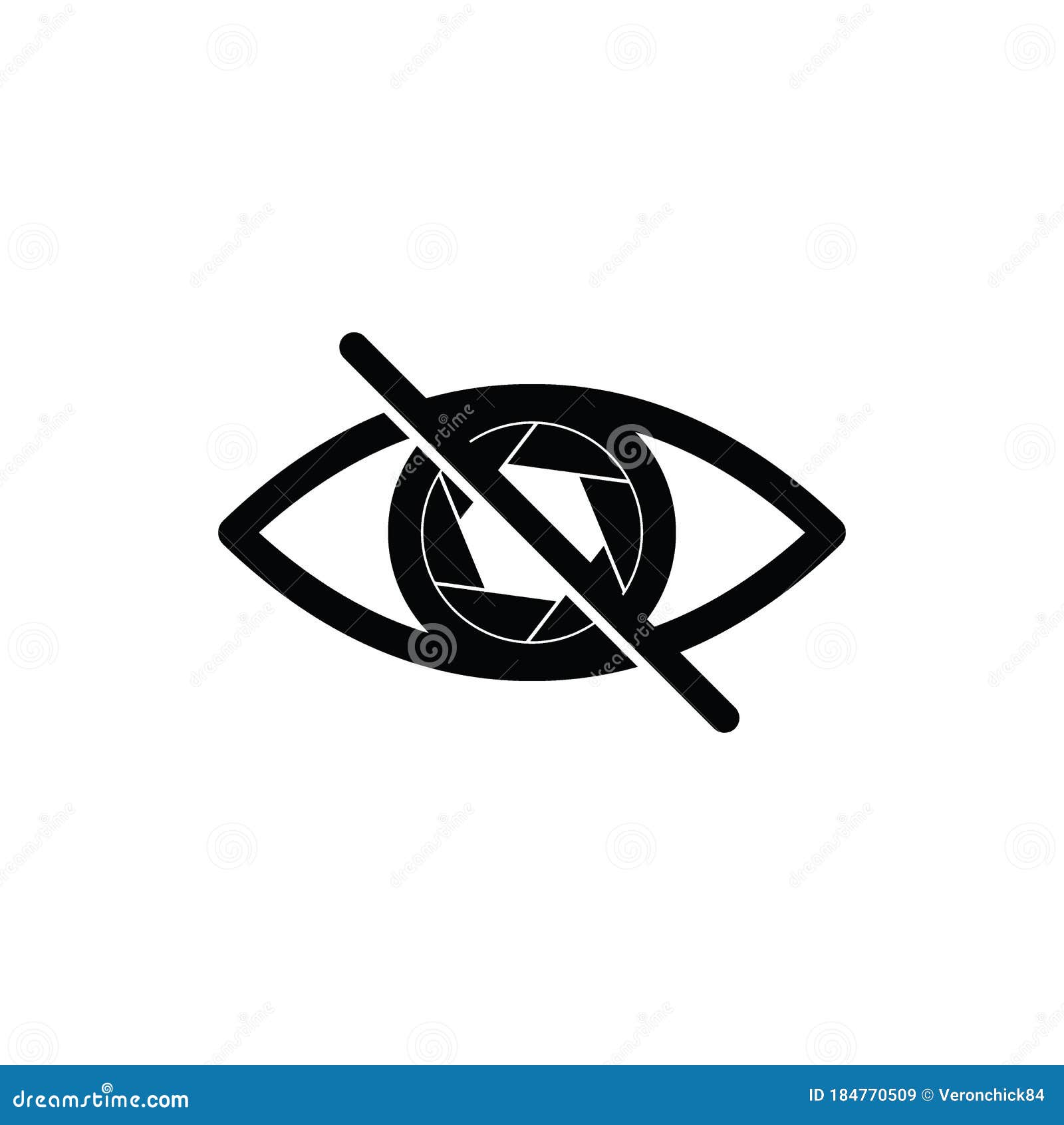 No Eye Icon. Avoid Eye Contact Stock Vector - Illustration of blind ...