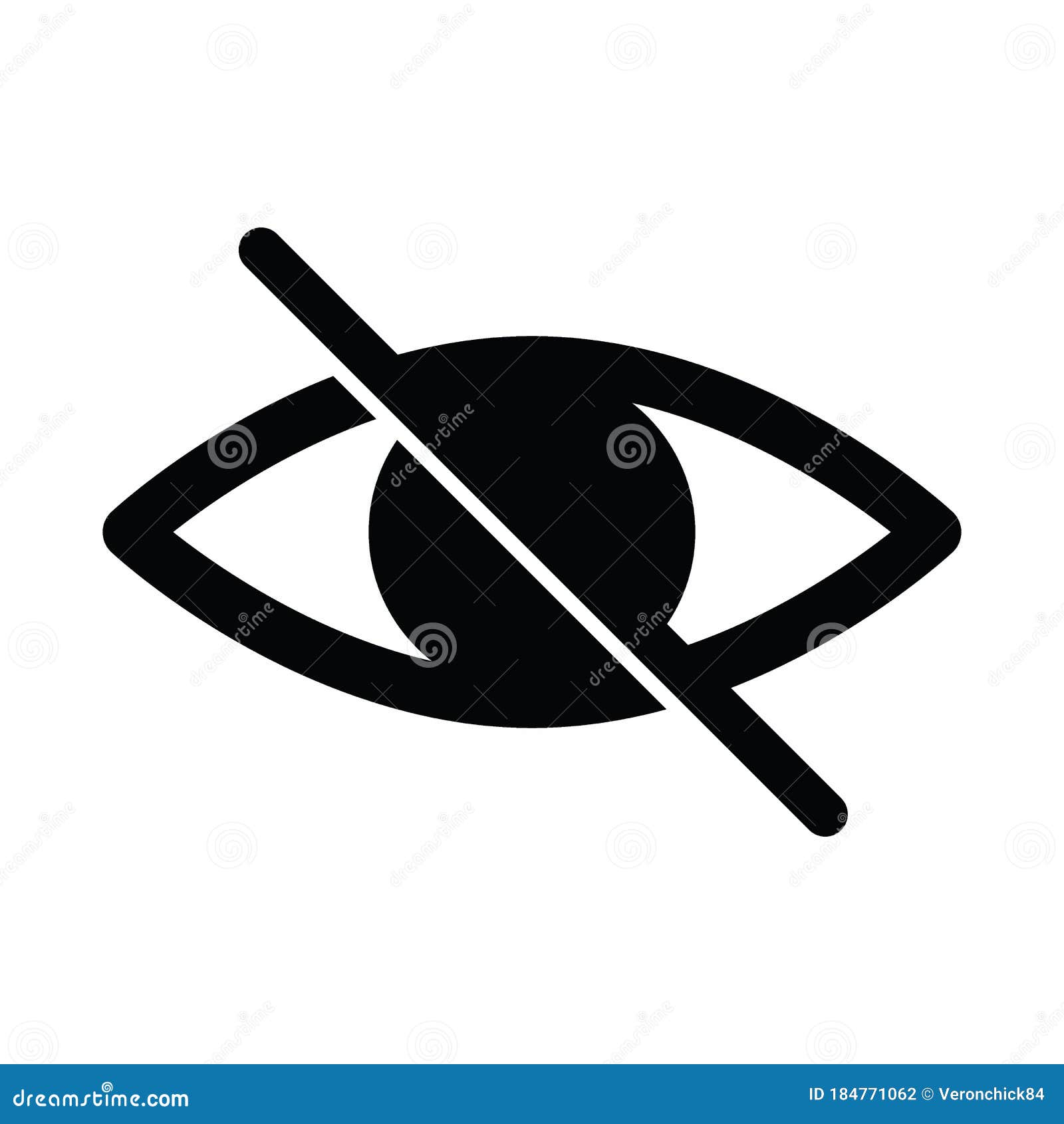 No Eye Icon. Avoid Eye Contact Sign Stock Vector - Illustration of ...