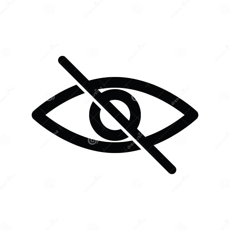 No Eye Icon. Avoid Eye Contact Sign Stock Vector - Illustration of ...