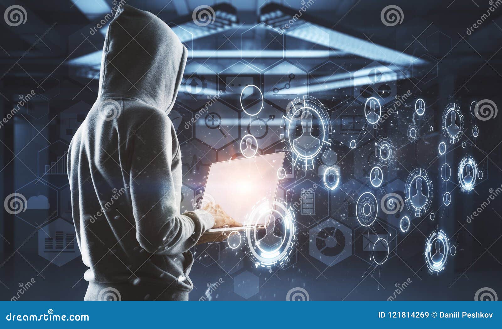 No Face Hacker at Digital Technology Interface Stock Image - Image of ...