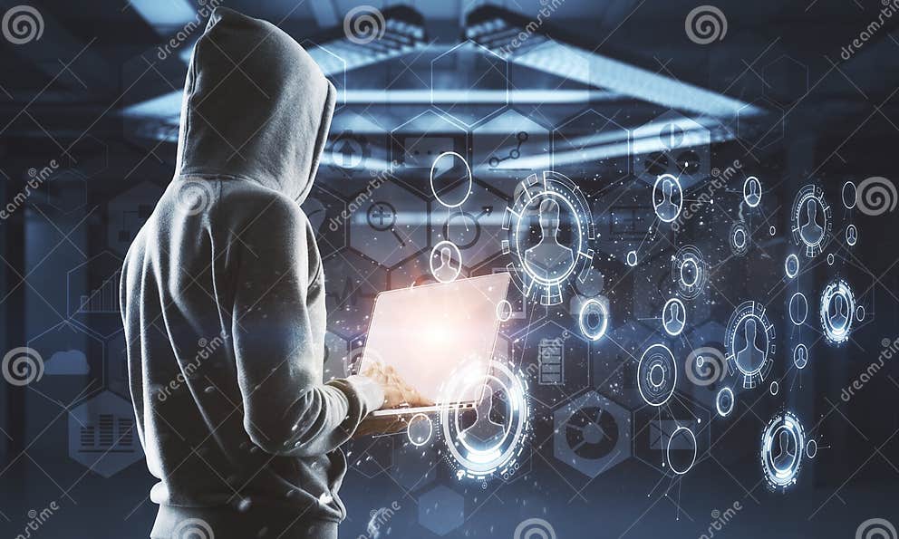 No Face Hacker at Digital Technology Interface Stock Image - Image of ...