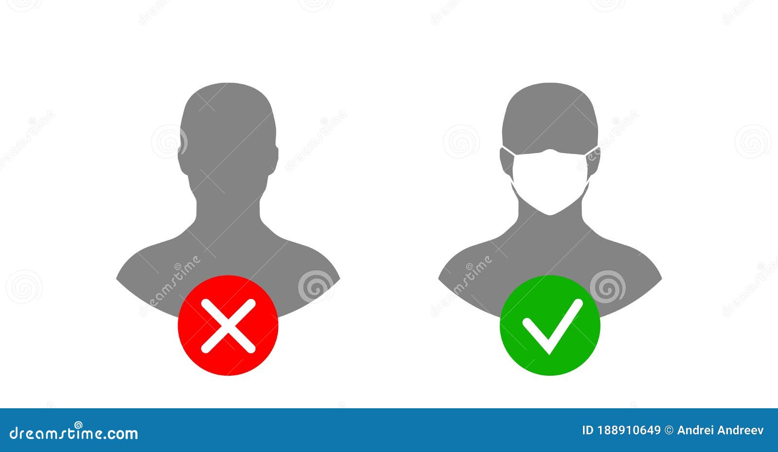 No Face Mask No Entry People with and without Face Mask Sign. Stock ...