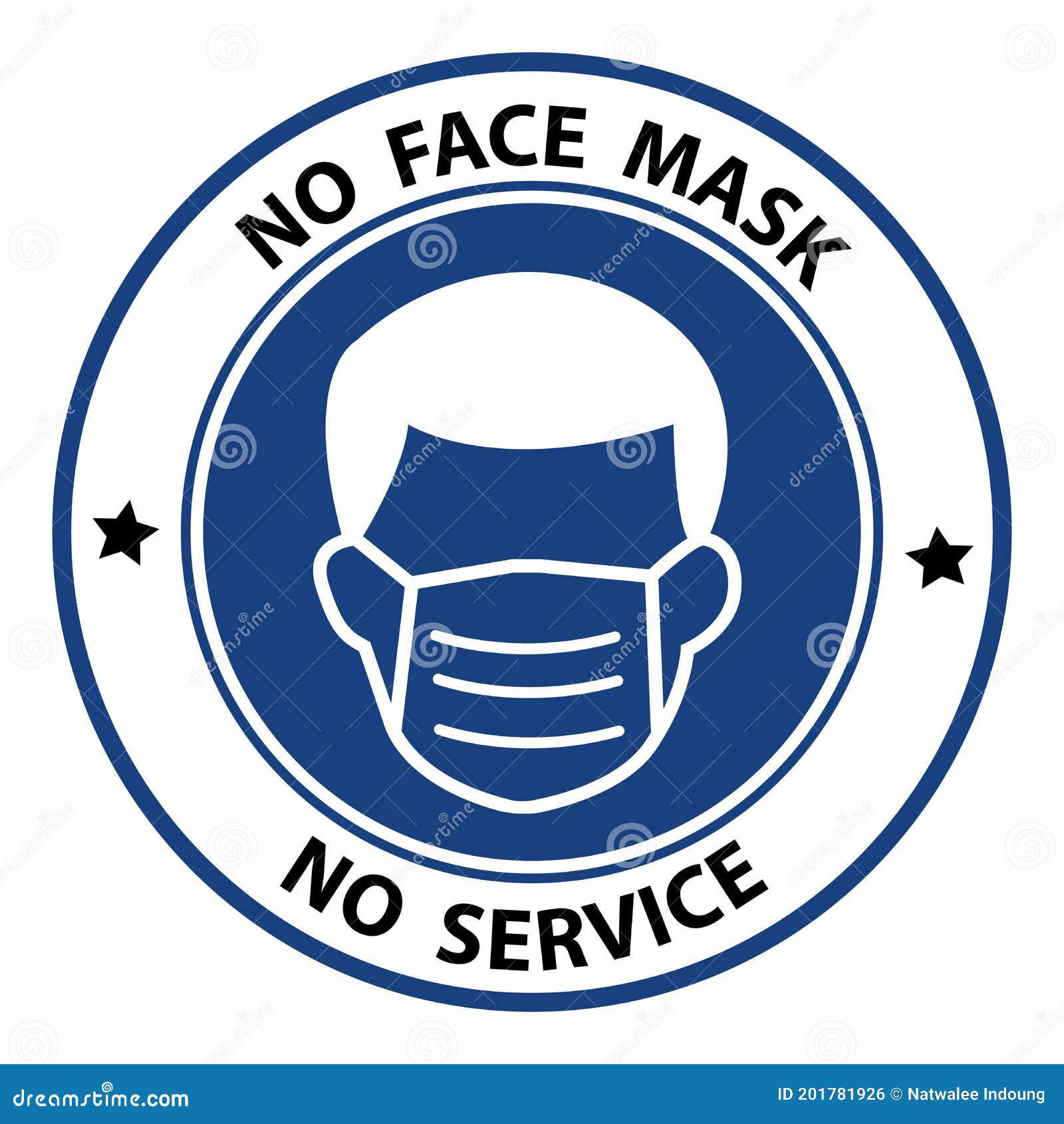 No Face Mask No Service or Face Mask Must Be Worn Sign Stock Vector ...