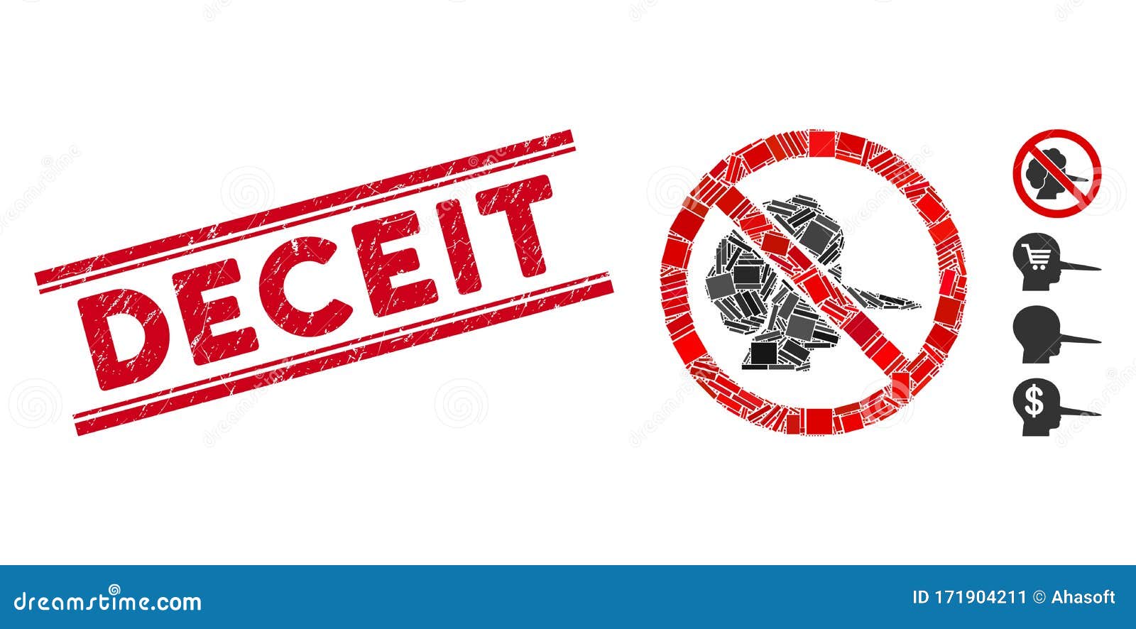 No Faker Mosaic and Distress Deceit Stamp Seal with Lines Stock Vector ...