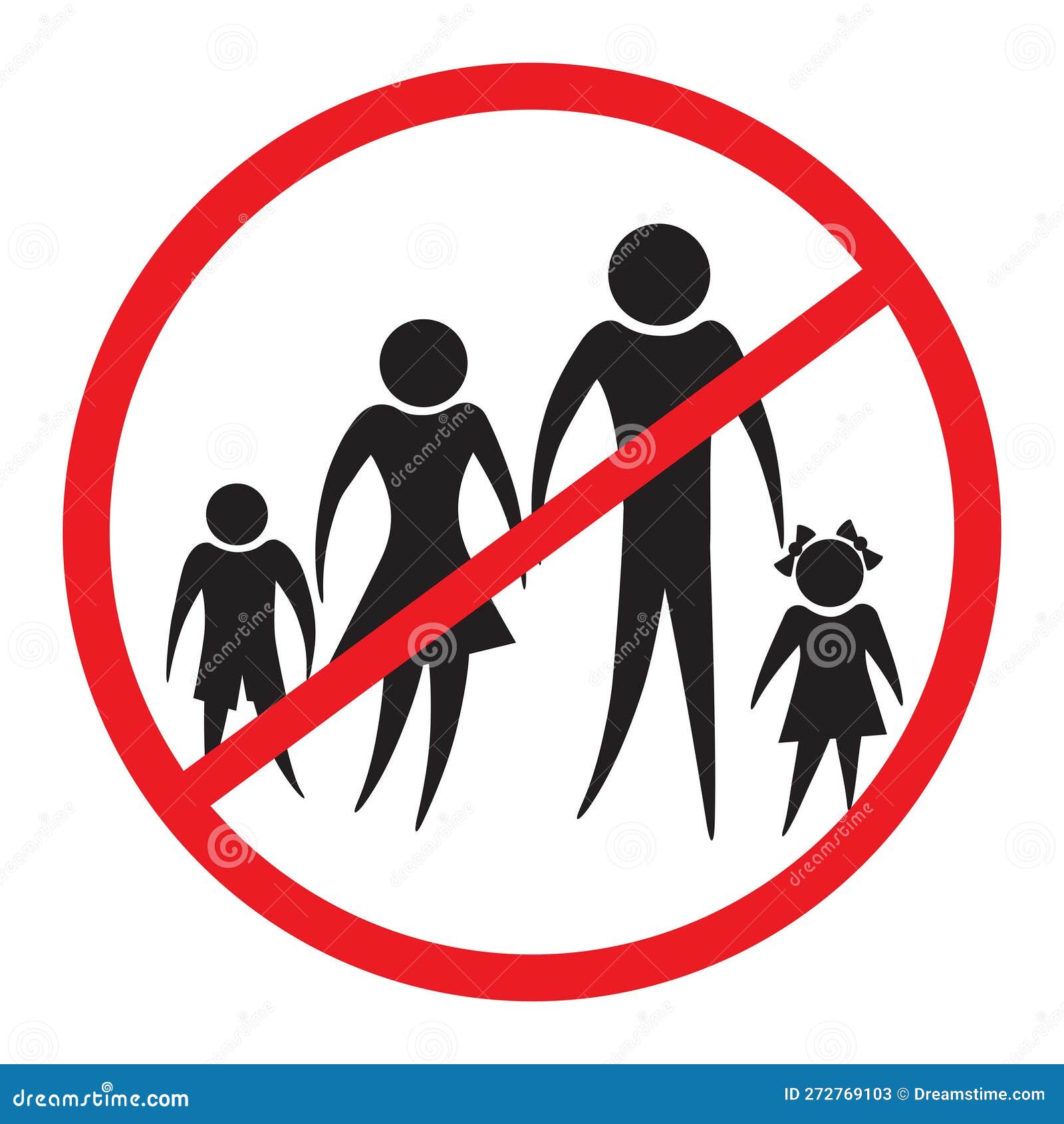 No Family Sign. No Kids Vector Sign Stock Vector - Illustration of body ...
