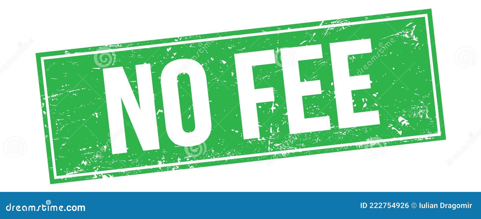 NO FEE Text on Green Grungy Rectangle Stamp Stock Illustration ...