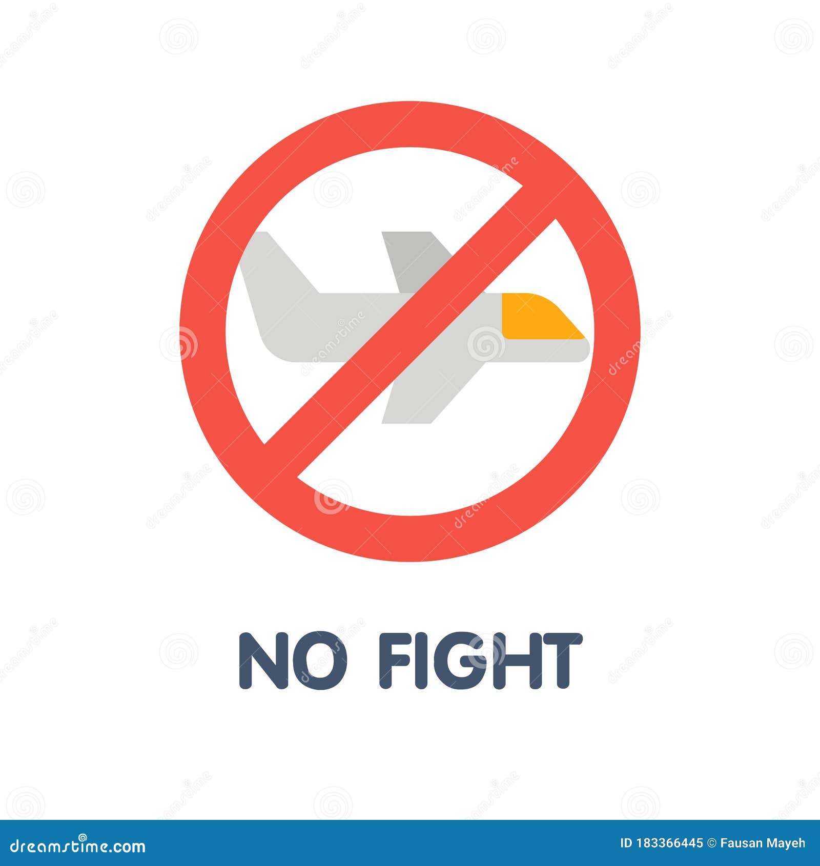 No Fight Flat Icon Style Design Illustration on White Background Stock ...